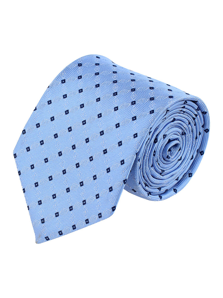 Kavove Cyan Checkered Neck Tie For Men