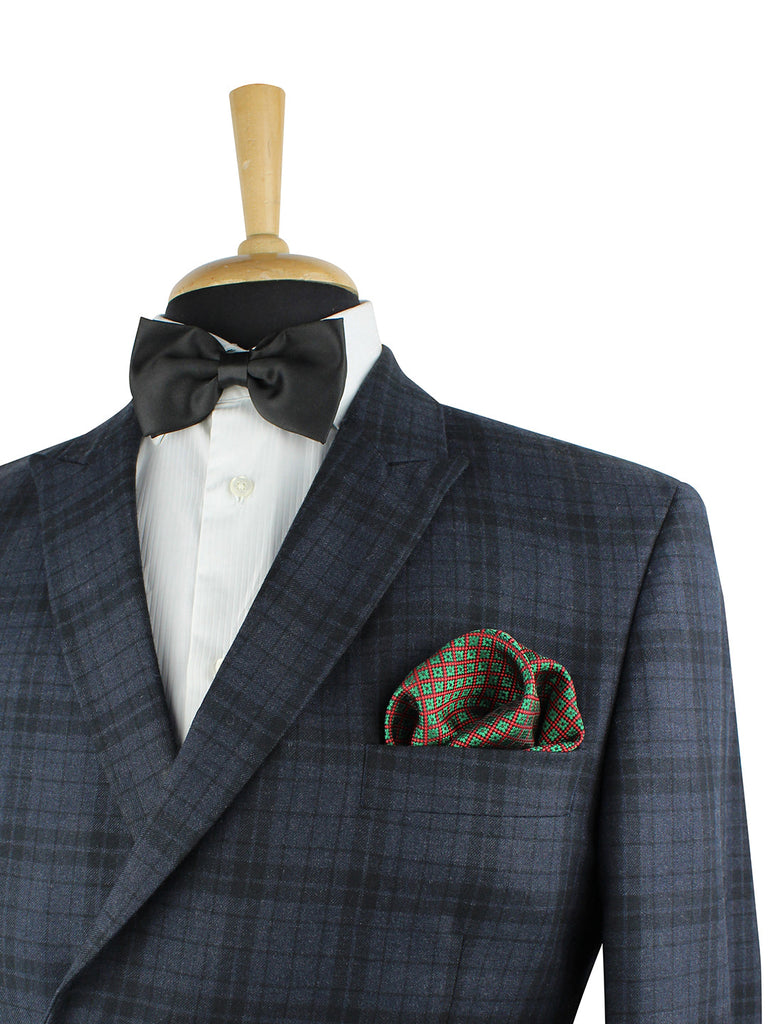 Kavove Green Checkered Pocket Square For Men