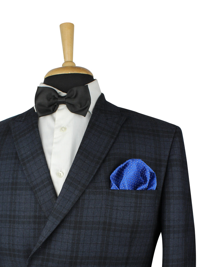Kavove Graceful Blue Checkered Pocket Square For Men
